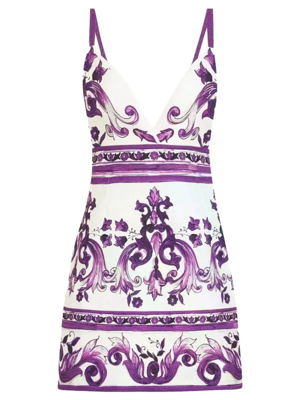 Dolce & Gabbana Graphic-print Mini Dress - White