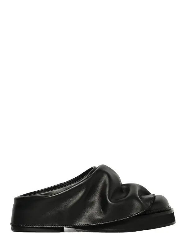 Attico Leather Mules - Black