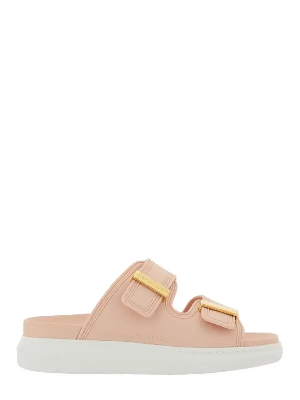 Alexander McQueen Flat Sandal With Buckle Detail - Pink