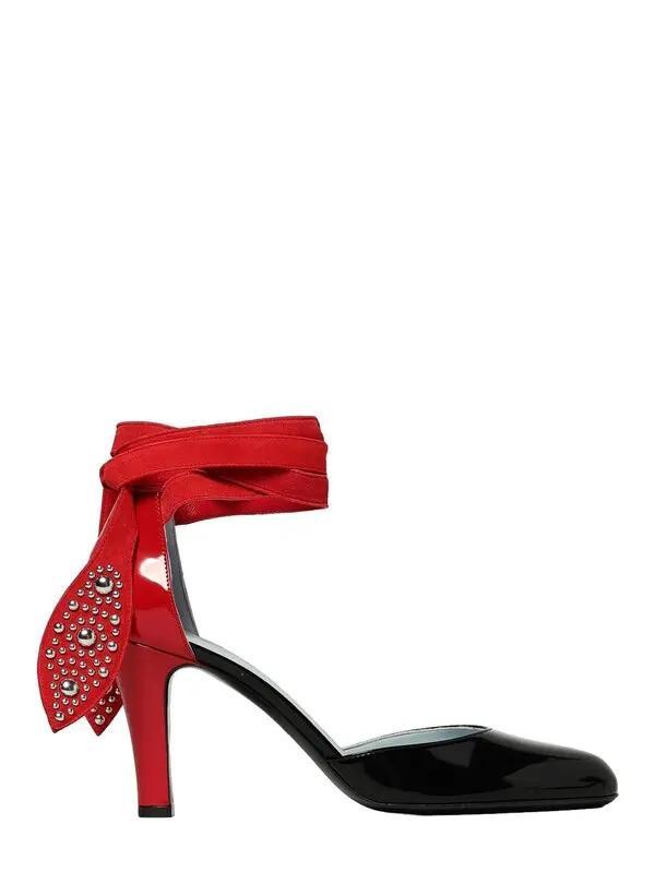 Valentino Garavani Studded Ankle Tie Pumps - Black