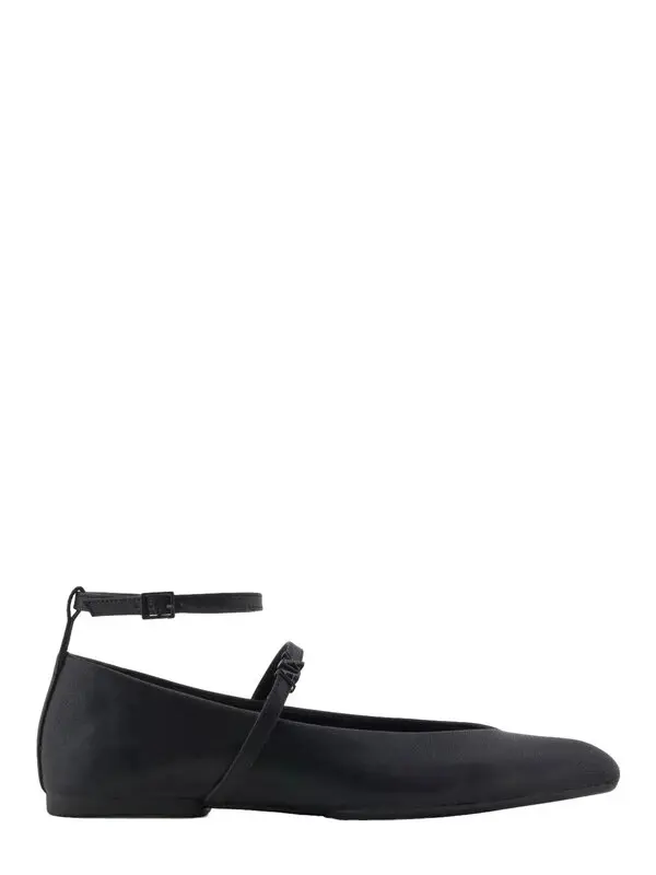 Armani Exchange Pointed-toe Ballerina Shoes - Black