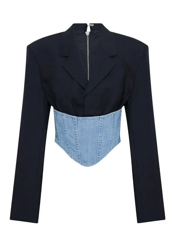 DION LEE Float Corset Blazer - Black