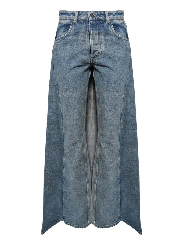 Jean Paul Gaultier X Shayne Oliver Fishtail Wide Leg Pants - Blue