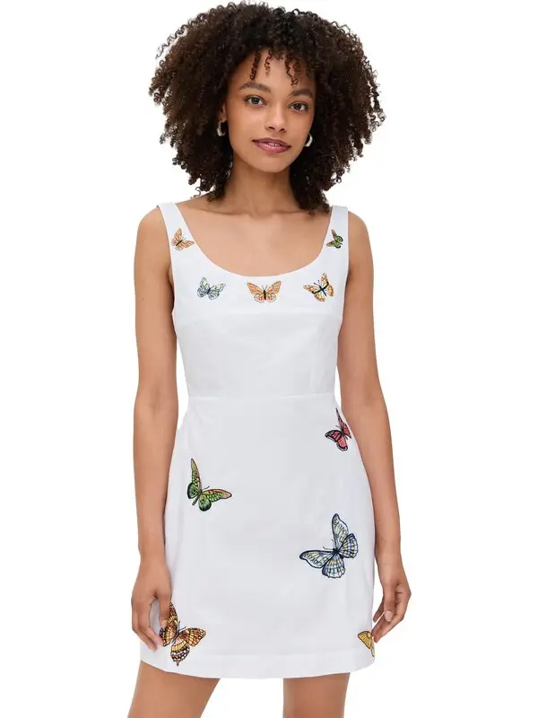 Fanm Mon Simay Embroidered Mini Dress - White