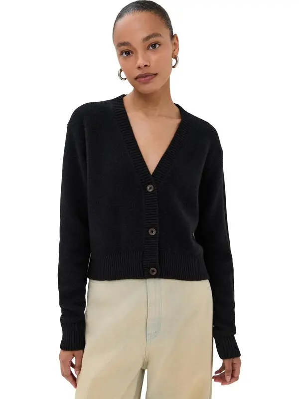 THE ELDER STATESMAN Boxy Cashmere Cardigan - Black
