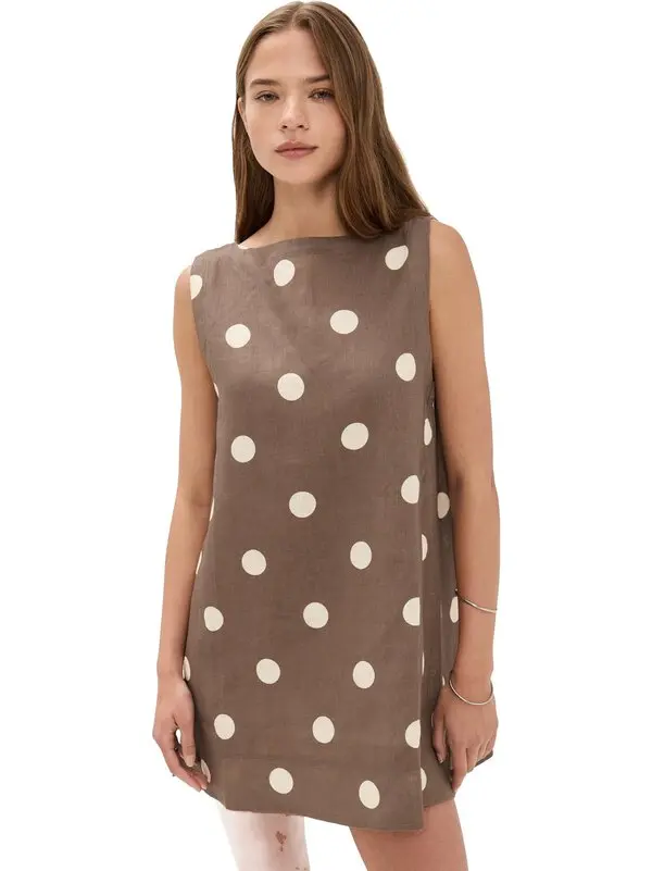 VRG GRL Aftersun Linen Mini Dress - Spot
