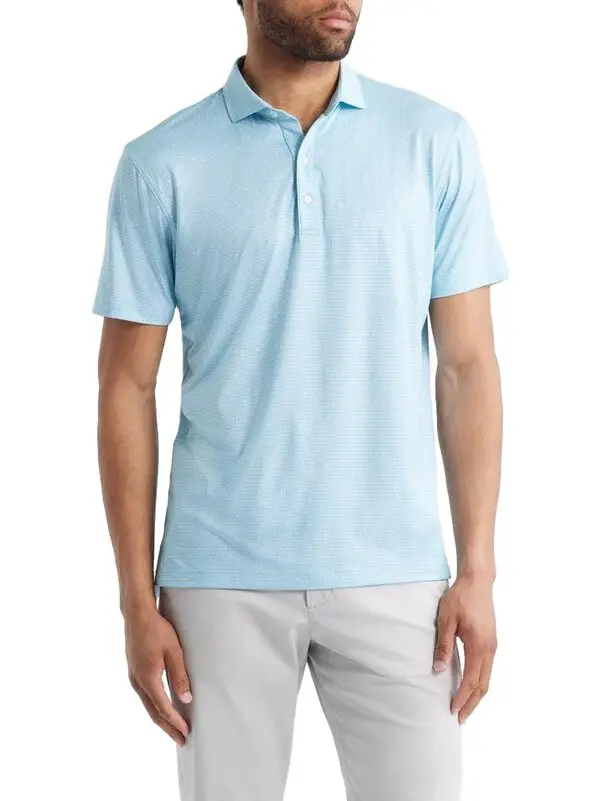Johnnie-o Tundra Microprint Featherweight Performance Polo - Palisades Blue