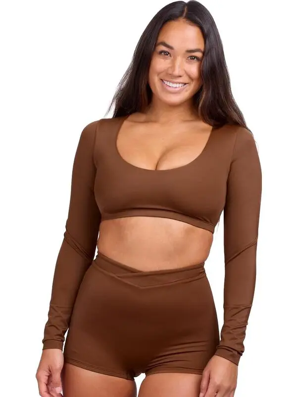 JOLYN Avalon Long Sleeve Crop Rashguard - Coconut
