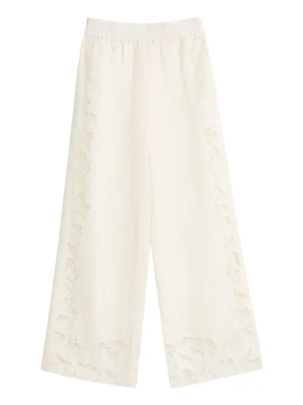 Alice + Olivia Tanya Eyelet Pull-on Pants - Off White