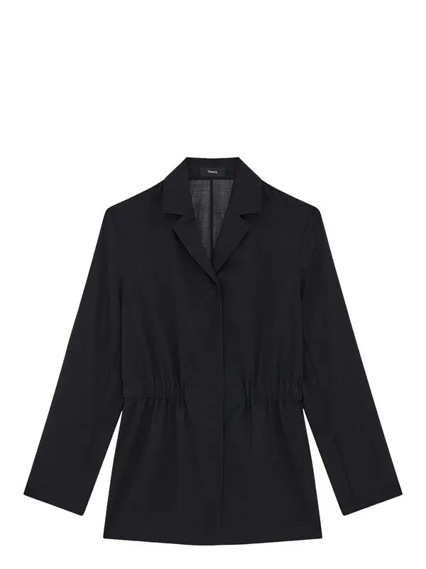 Theory Lightweight Cinched Wool Jacket - Black