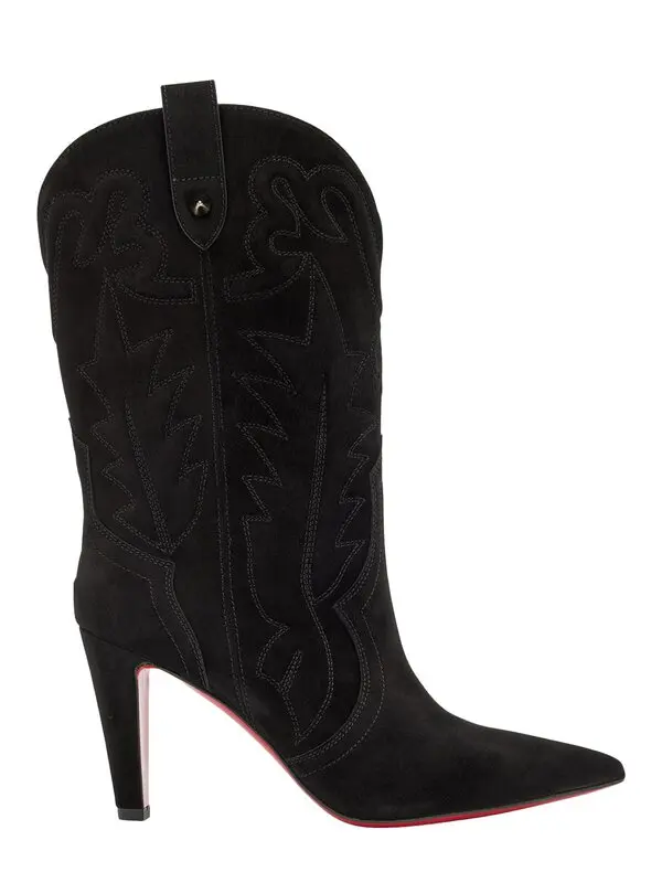 CHRISTIAN LOUBOUTIN 85mm Santia Suede Booties - Black