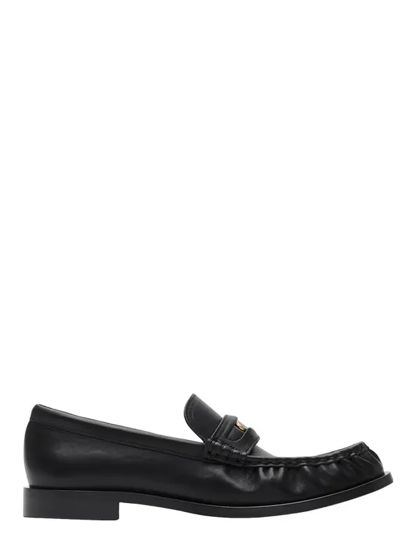 Burberry Cadet Grained Calf Leather Penny Loafers - Black