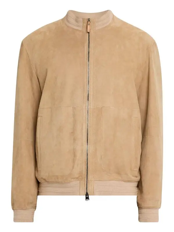 Canali Suede Full-zip Blouson - Beige
