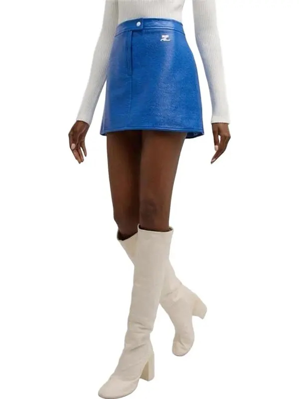 COURREGES Re-edition Vinyl Mini Skirt - Blue