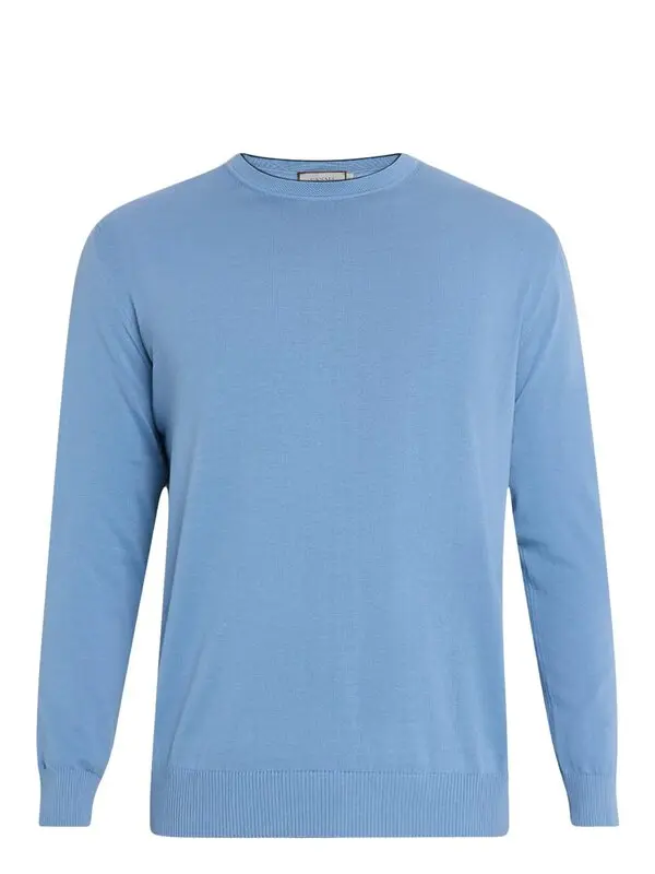 Canali Cotton Crewneck Sweater - Lt Blue