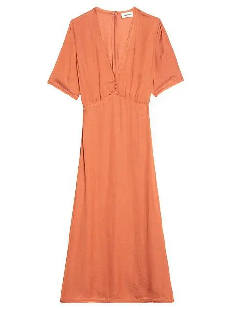 Zadig&Voltaire V-neck Satin Midi Dress - Sienna