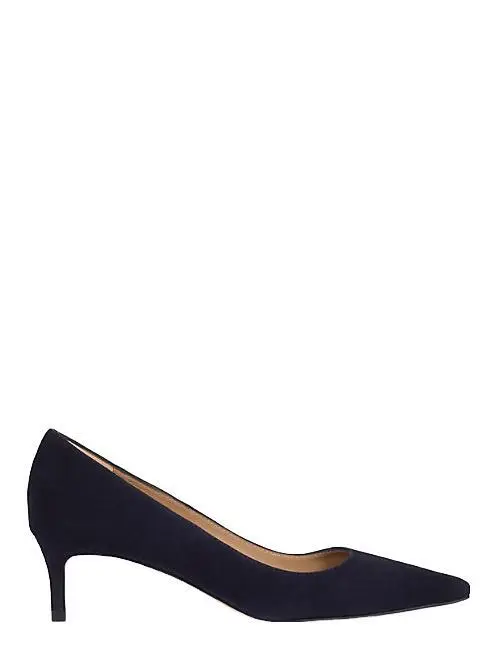 LK BENNETT Ava Suede Kitten Heel Courts - Bla-black
