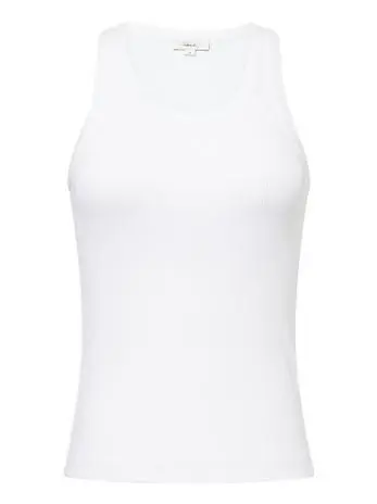 Vince Scoop-neck Stretch-jersey Top - Optic White