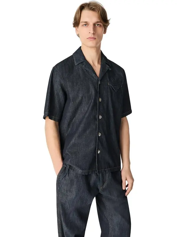 BOTTEGA  VENETA Rinsed Straight Denim Shirt - Indigo