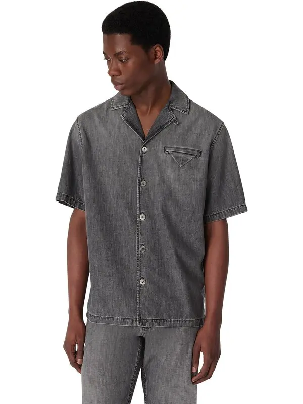 BOTTEGA  VENETA Vintage Black Denim Shirt - Washed Black
