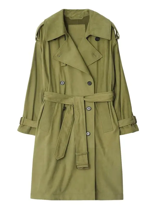 Burberry Suede Double-breasted Trench Coat - Wreath