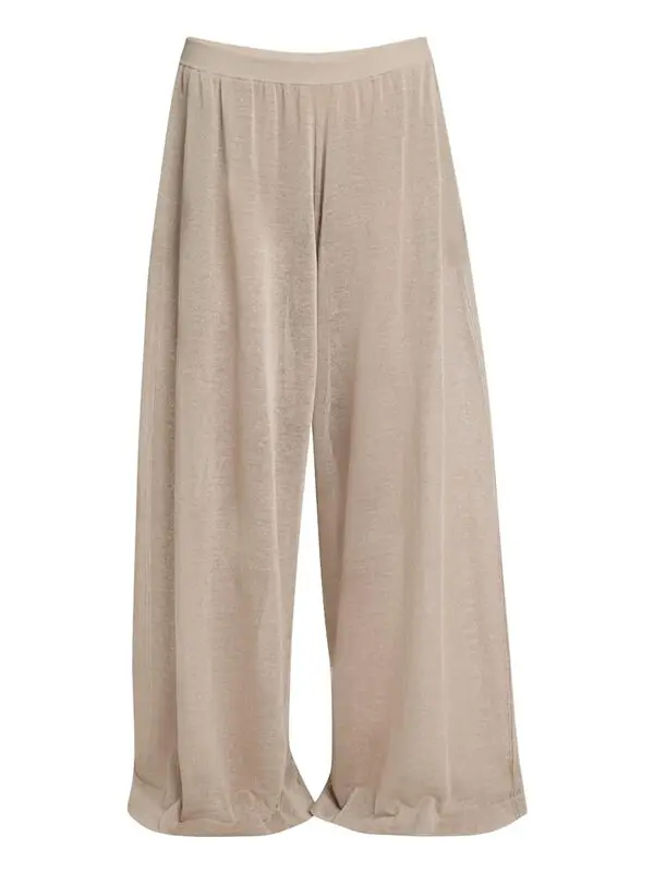 Alaïa Flowy Silk Linen Knit Pants - Beige Clair