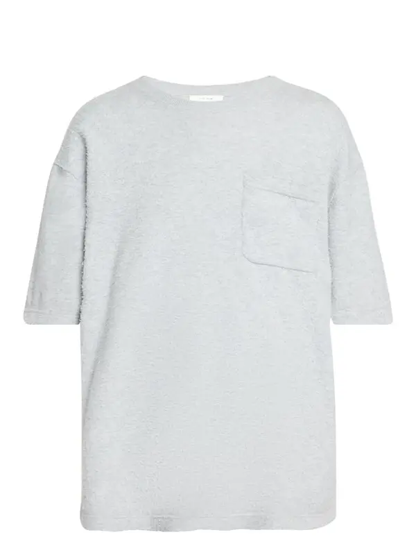 THE ROW Kaddy Textured Cotton T-shirt - Grey Melange