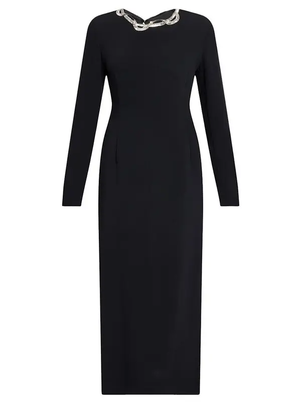 THE ROW Mitsuko Crystal Long-sleeve Maxi Dress - Blackdiamond