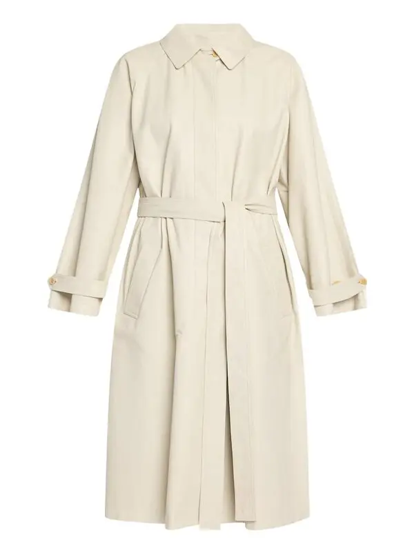 THE ROW Ryota Belted Leather Trench Coat - White