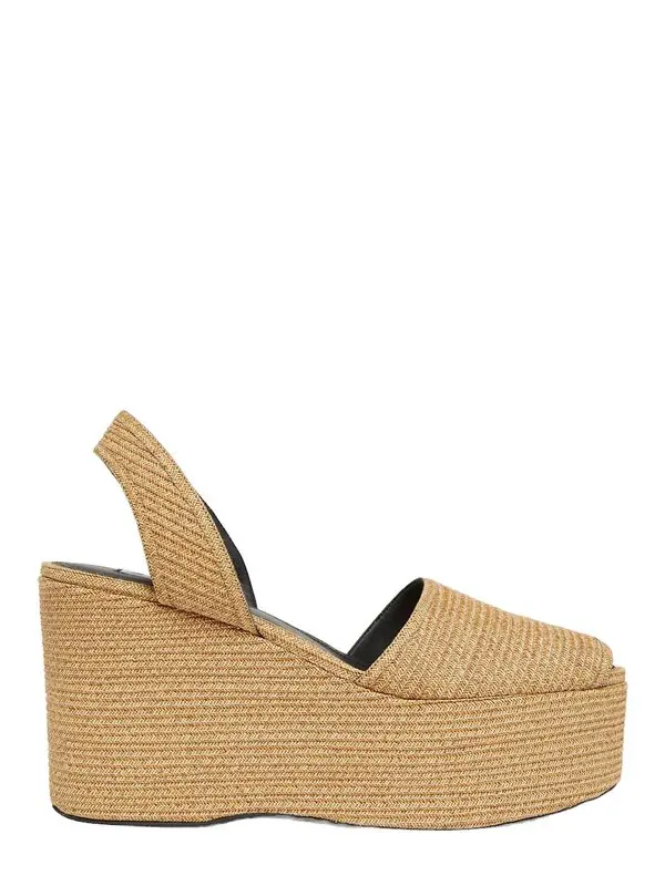 Alaïa Woven Wedge Slingback Sandals - Natural