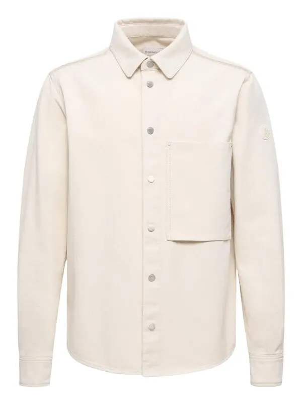 Moncler Denim Long Sleeve Shirt - White