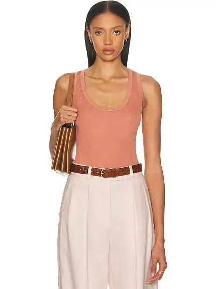 Renggli Scoop Neck Rib Tank - Copper