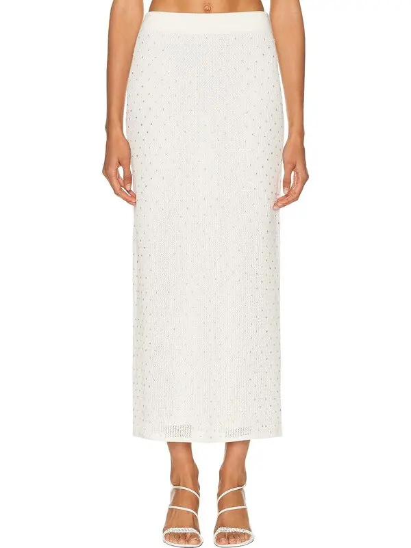 A.L.C. Rina Knit Embellished Skirt - Off White