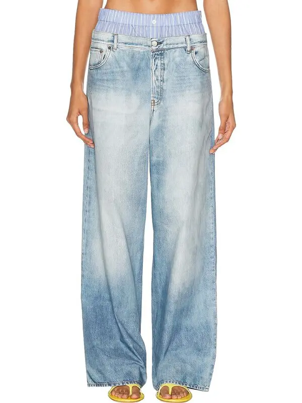 Acne Studios Wide Leg Pant - Light Blue