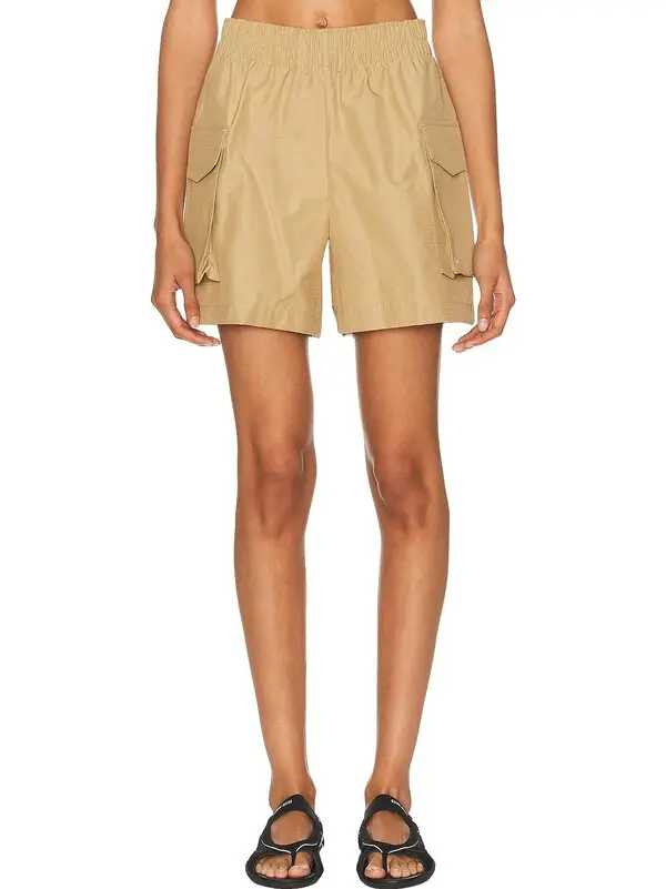Nike Essential Woven High Waisted 5 Cargo Short - Parachute Beige & White