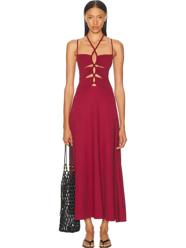 Johanna Ortiz Rio Andaluz Ankle Dress - Wine