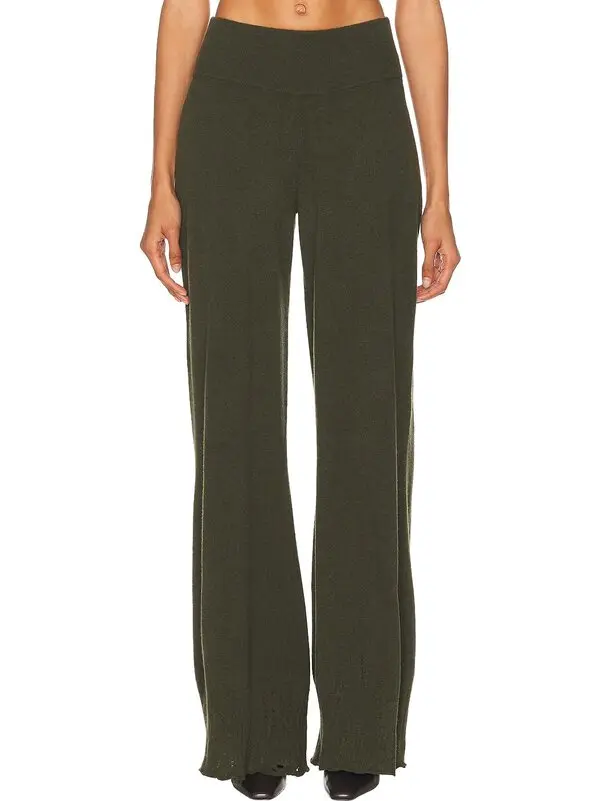 Stella McCartney Wool Wide Leg Pants - Olive