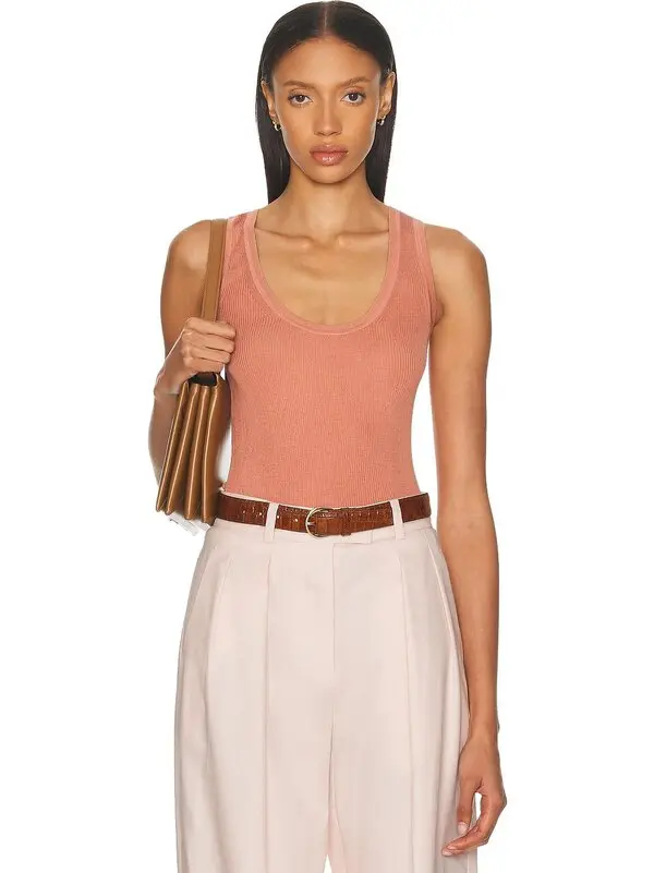Renggli Scoop Neck Rib Tank - Copper