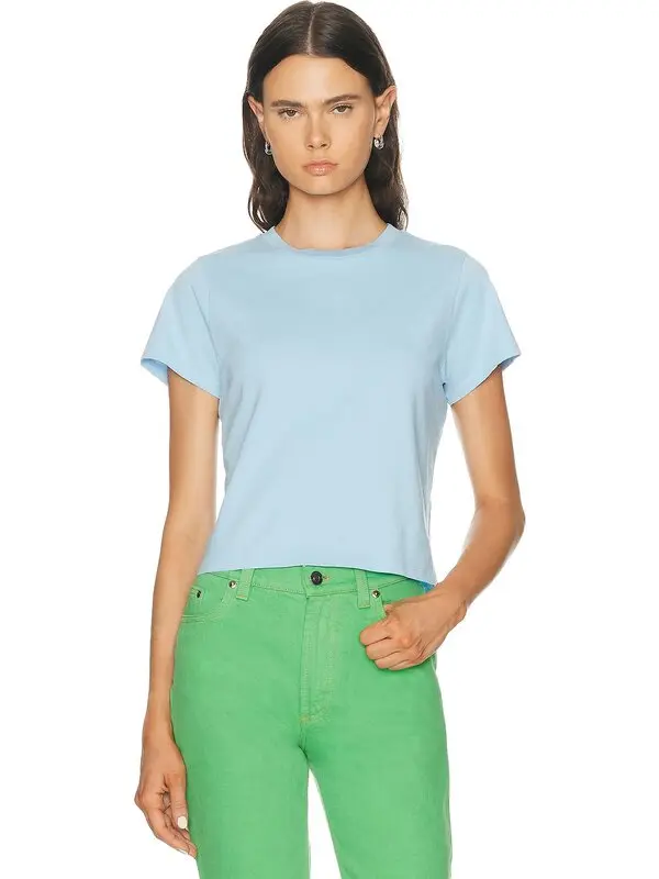 Renggli Cropped Cotton Jersey T-shirt - Baby Blue