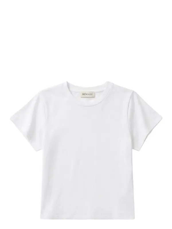 Renggli Cropped Cotton T-shirt In White - Chalk