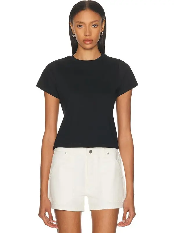 Renggli Cropped Cotton Jersey T-shirt - Ink