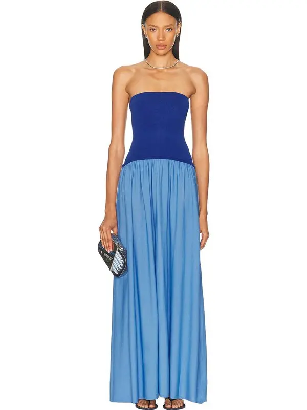 Solid & Striped Strapless Soglio Dress - Maritime Navy & Marina Blue