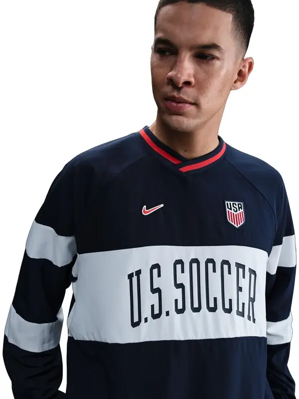 Nike Usmnt Academy Dri-fit Soccer Shell Top - Blue