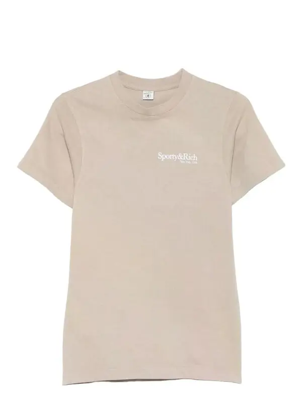 SPORTY & RICH Logo-print T-shirt - Neutrals