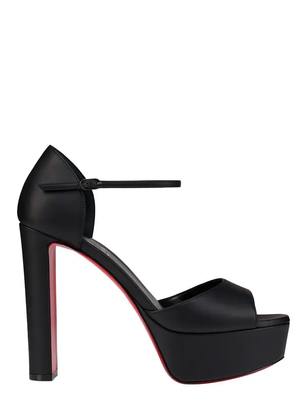 CHRISTIAN LOUBOUTIN Sandaloo Leather Platform Sandals - Black