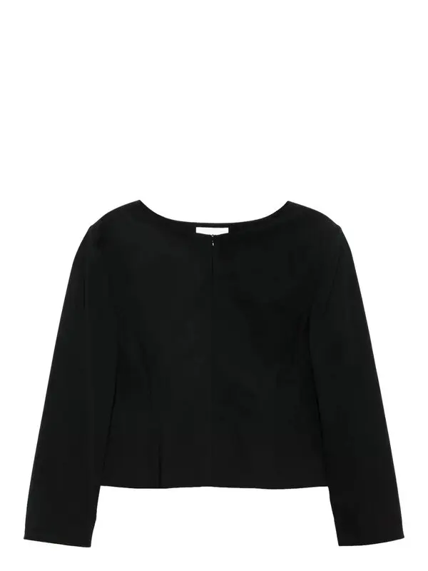 AMOMENTO Boat-neck Blouse - Black