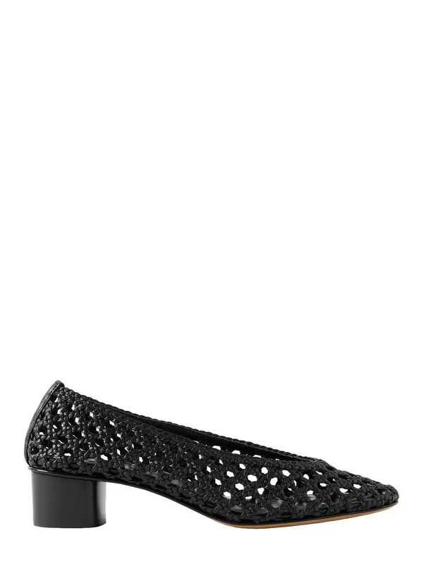Le Monde Beryl Woven Leather Pumps - Black