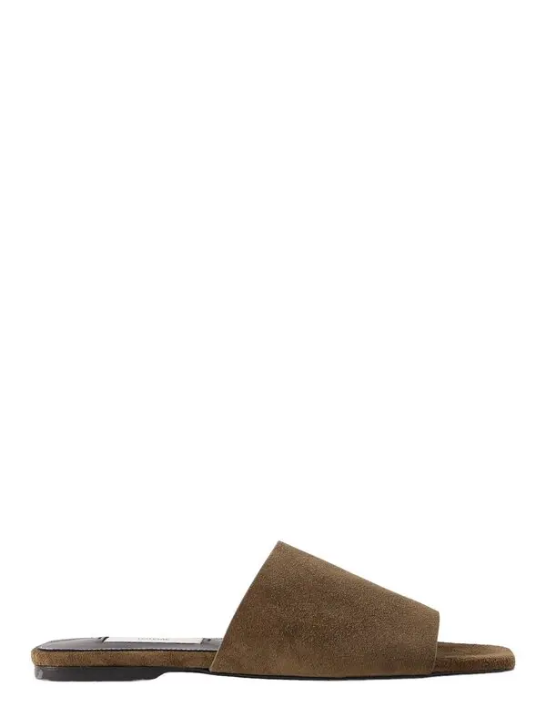 TOTEME Suede Slides - Brown