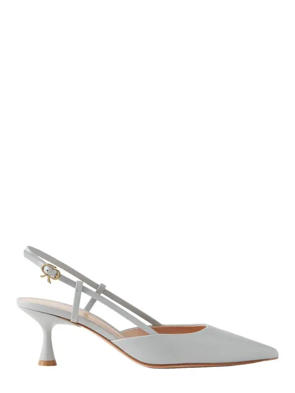 GIANVITO ROSSI Ascent 55 Leather Slingback Pumps - Gray