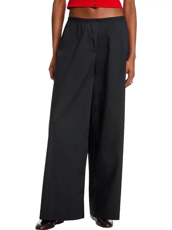 Staud Wide Leg Pull-on Pants - Black